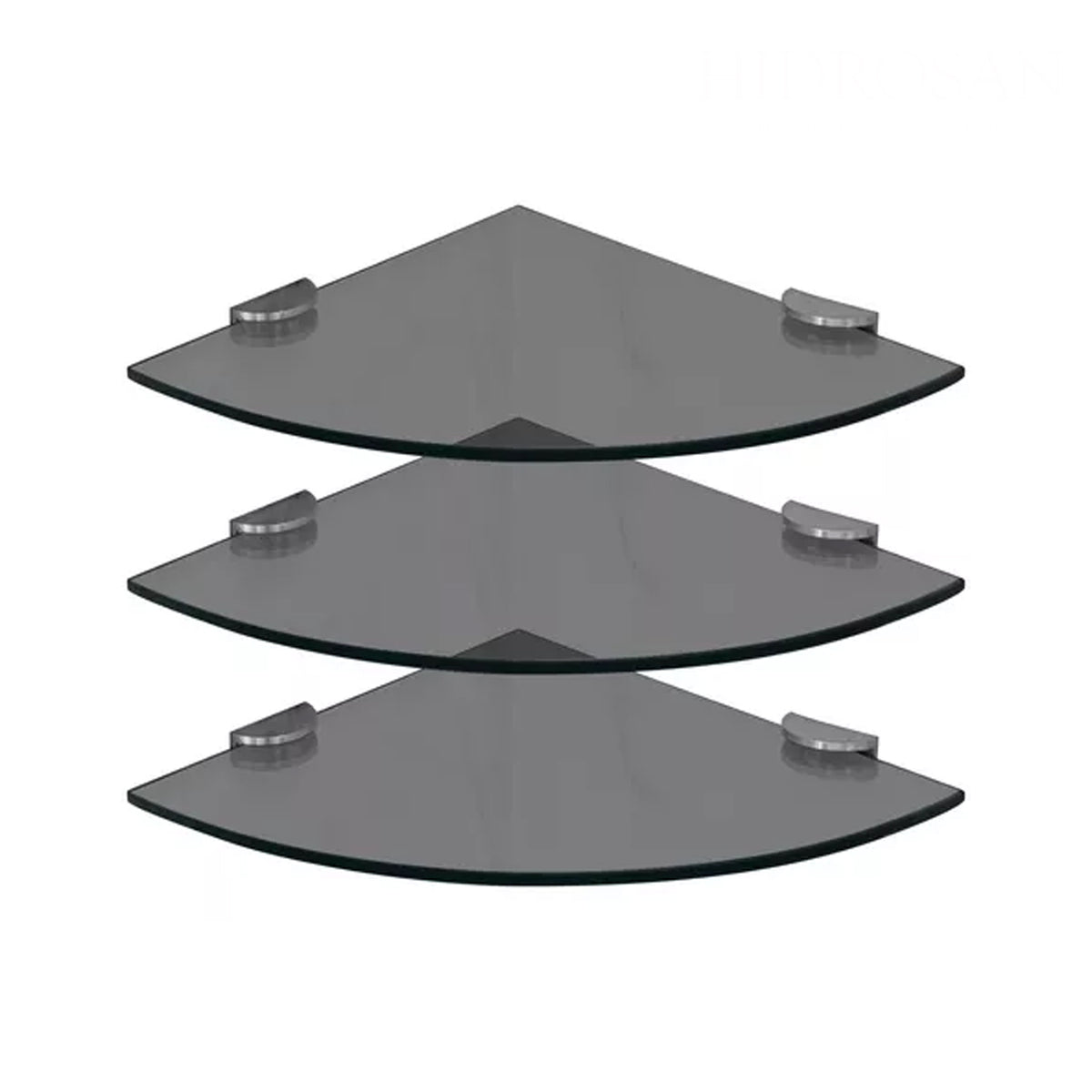 3 ESQUINERAS CRISTAL TEMPLADO HUMO 25 — hidrosan